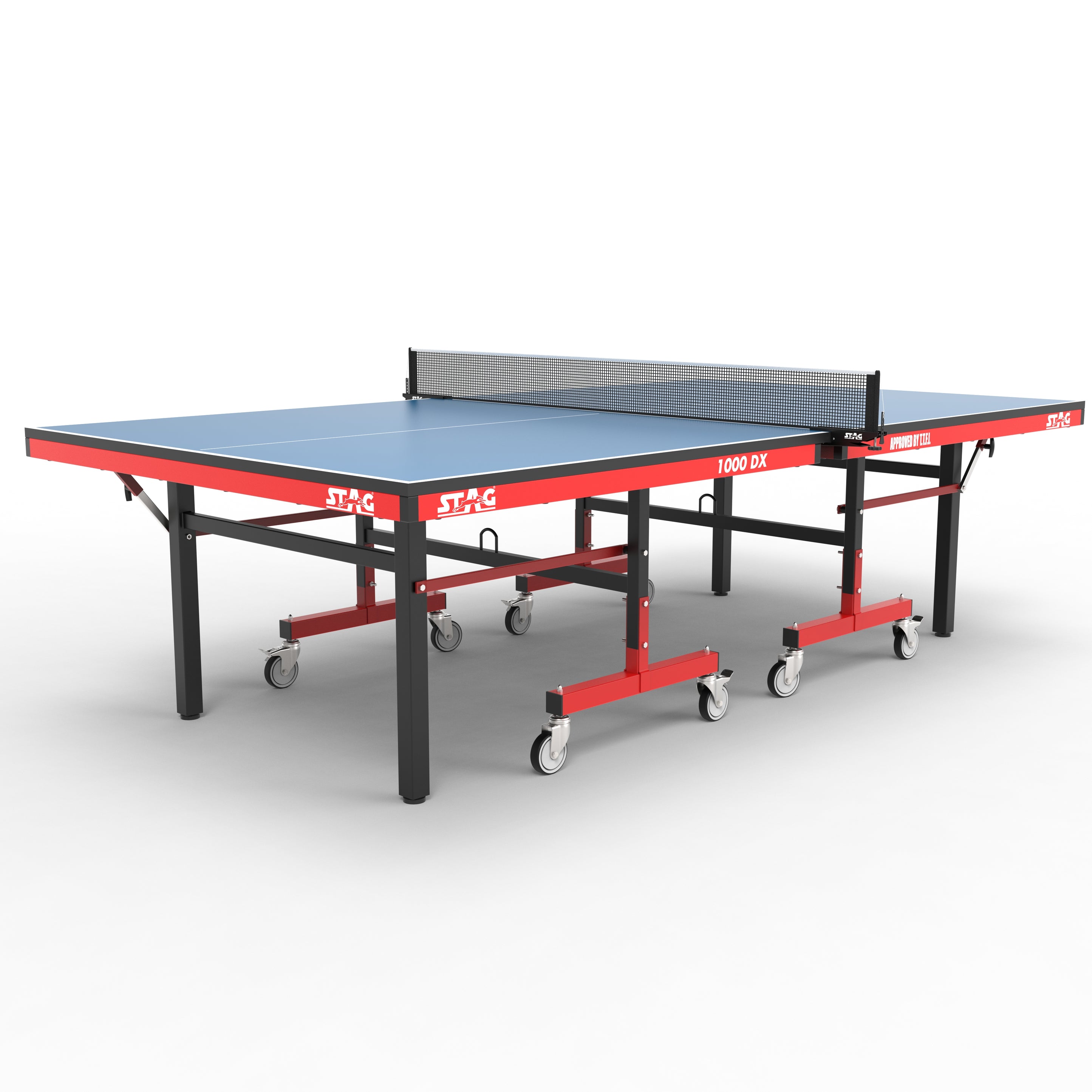 STAG GLOBAL Deluxe 1000 DX Table Tennis Table | 25mm Blue Top with 2 T ...